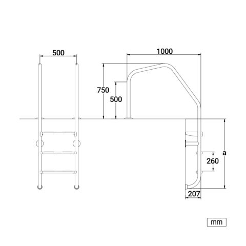 Special overflow ladder, with double safety thread - Acqua Source